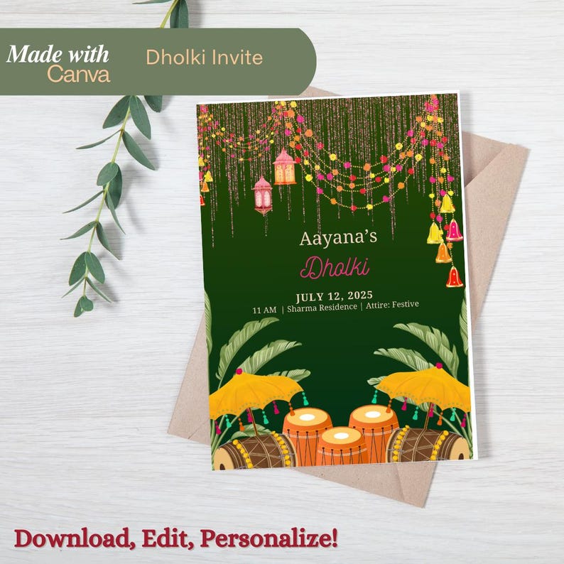Dholki Invitation: Animated Pakistani Wedding Invite (digital Download ...