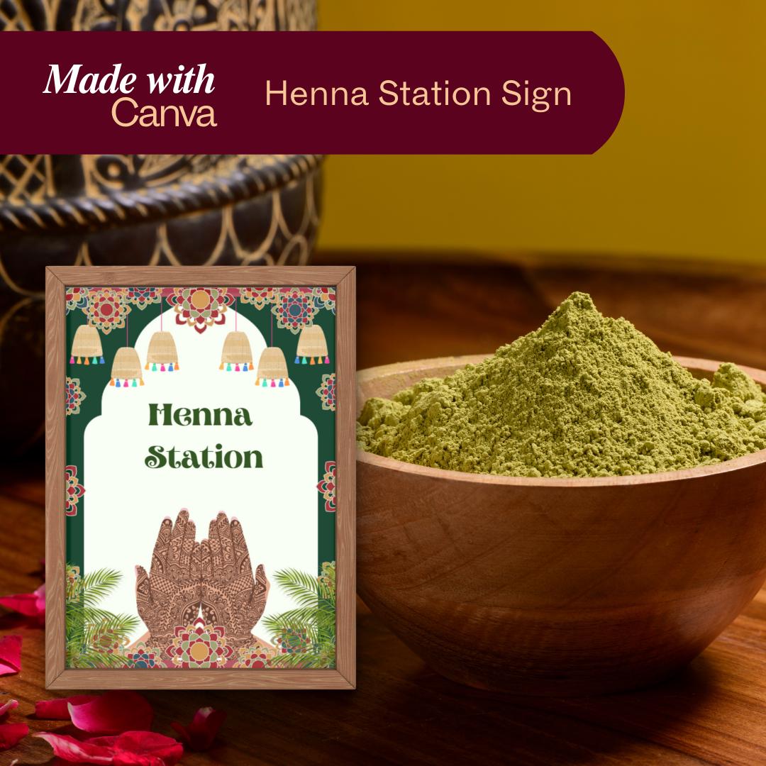 Henna Station Sign Henna Party Decor Printable Mendhi Sign Mehndi Decor ...