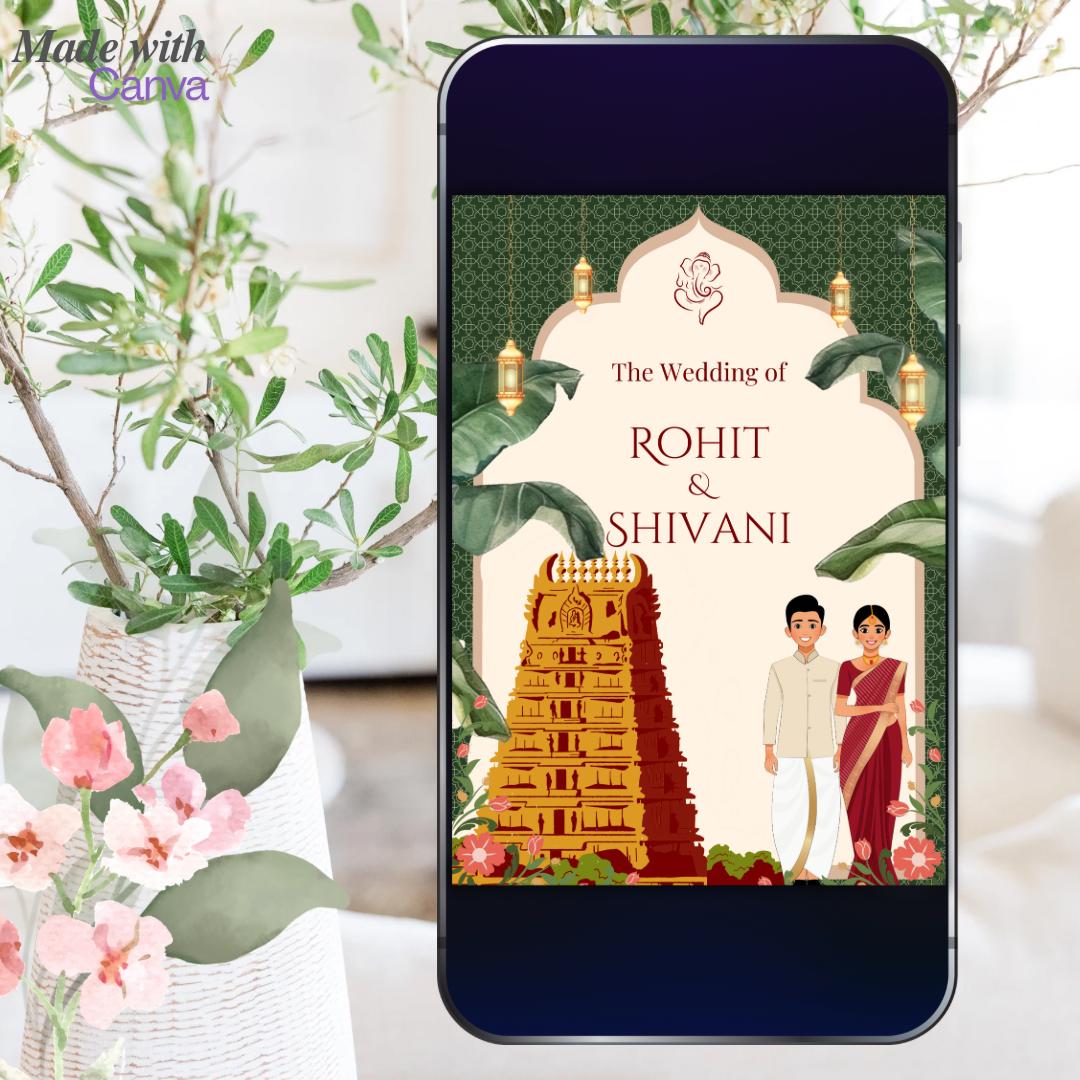 South Indian Wedding Invitation Bundle: All Events Digital Invite - Etsy