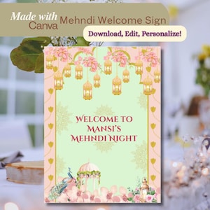 Pastel Mehndi Welcome Sign: DIY Template (digital Download) - Etsy