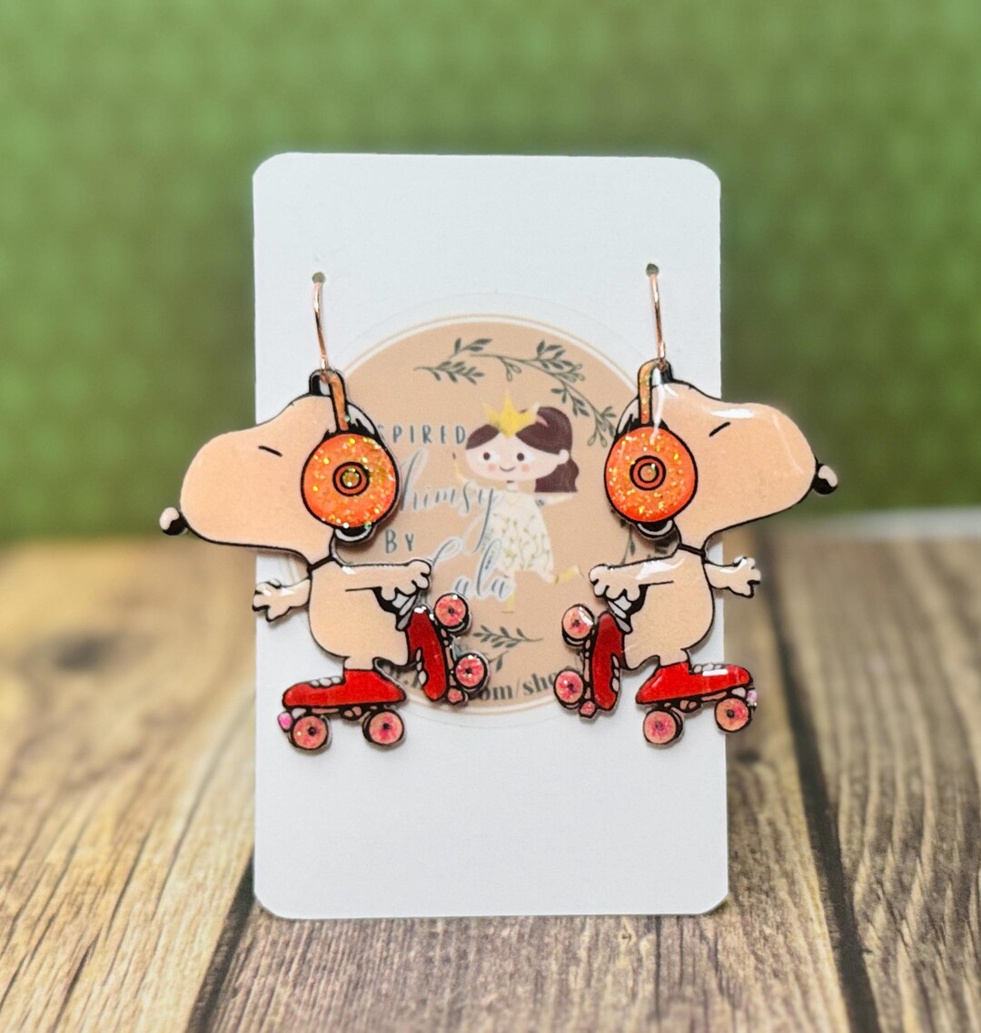 Lightweight Glitter Dangle Cartoon Dog on Roller Skates – Spring ...