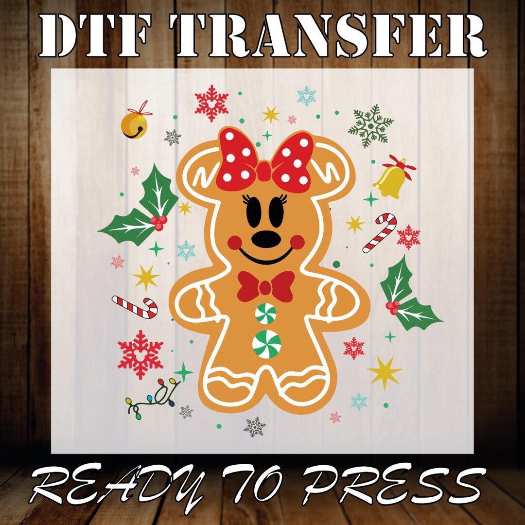 Disney Gingerbread Cookie Dtf Transfer, ,ginger Mickey and Minnie Iron ...