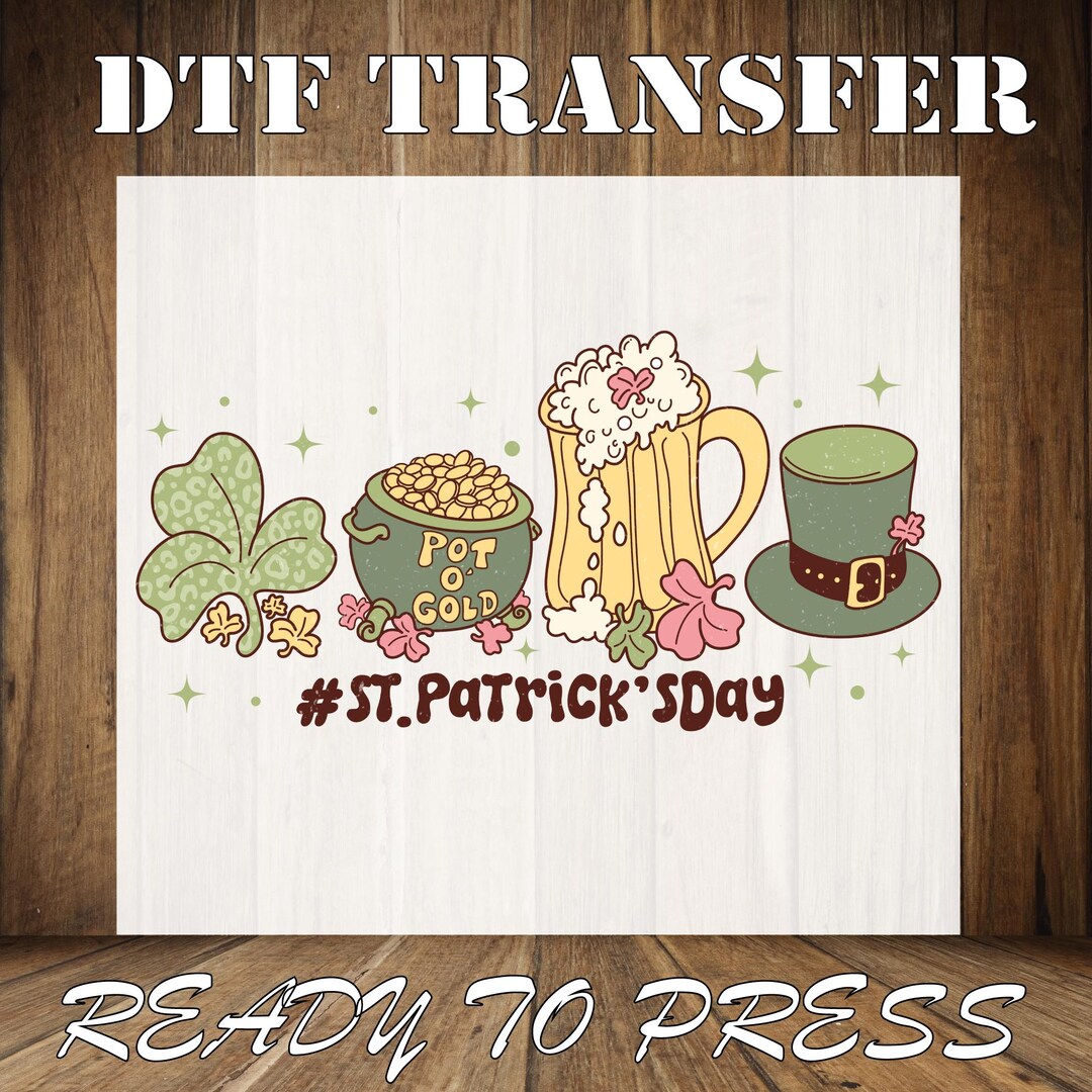 Retro Drink St.patrick Day Ready to Press, Pot O Gold St Patrick's Day ...