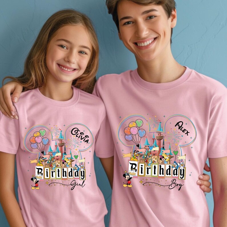Custom Disney Characters Birthday Iron on Press, Mickey and Friends ...