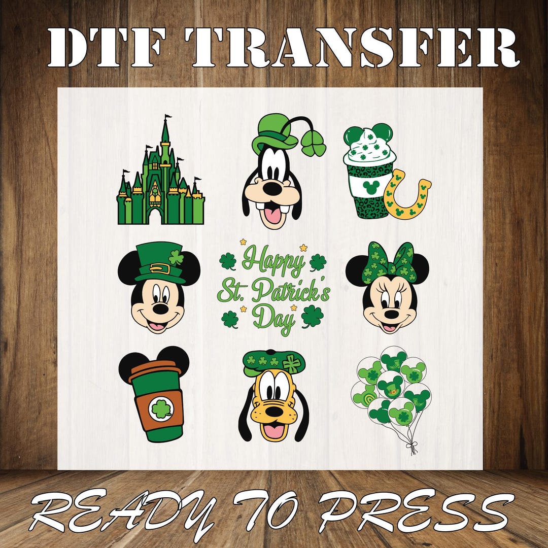 Disney Castle Mickey and Friends Happy St.patrick Day Ready to Press ...