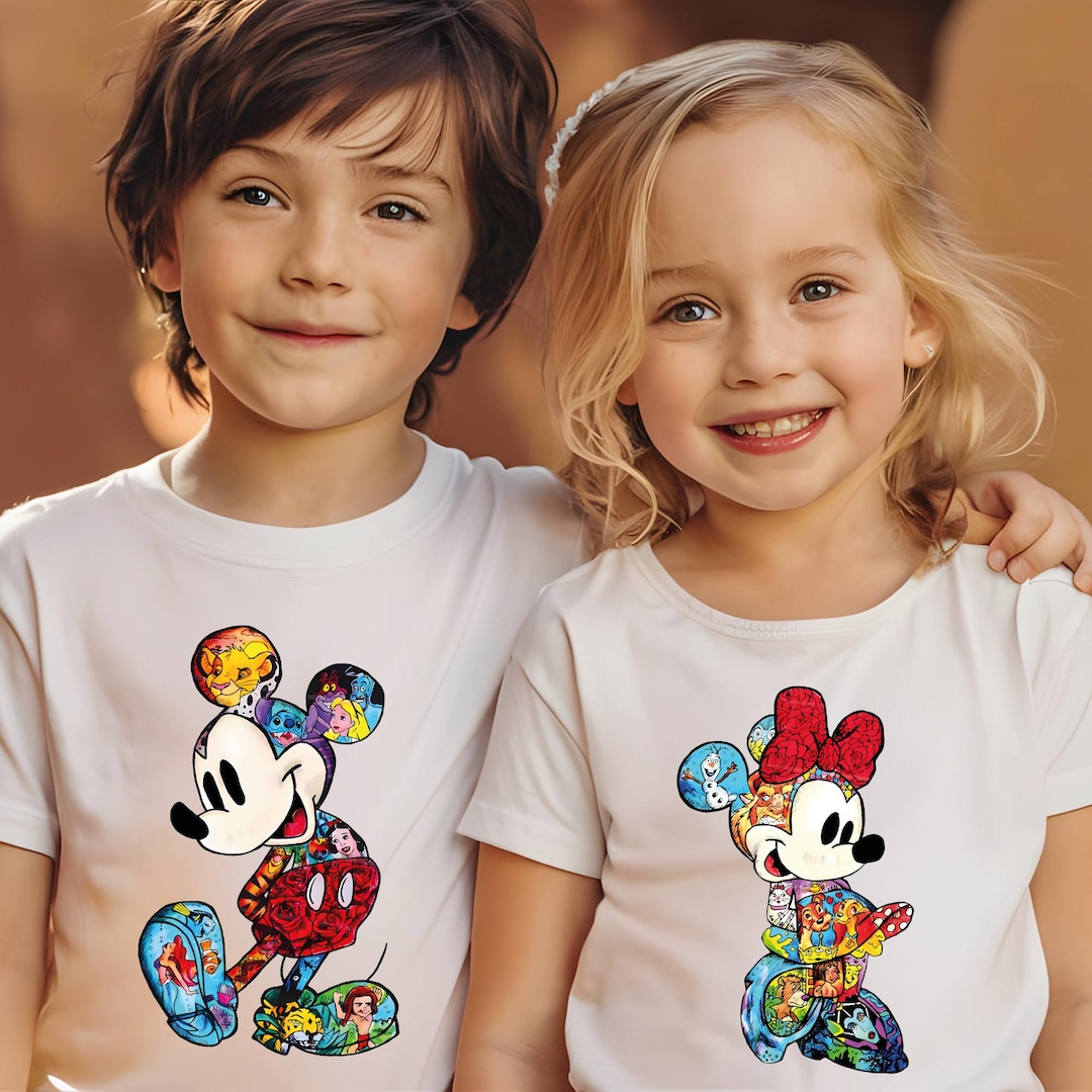 Disney Mickey and Minnie Multi Characters Iron on Transfer, Disney ...