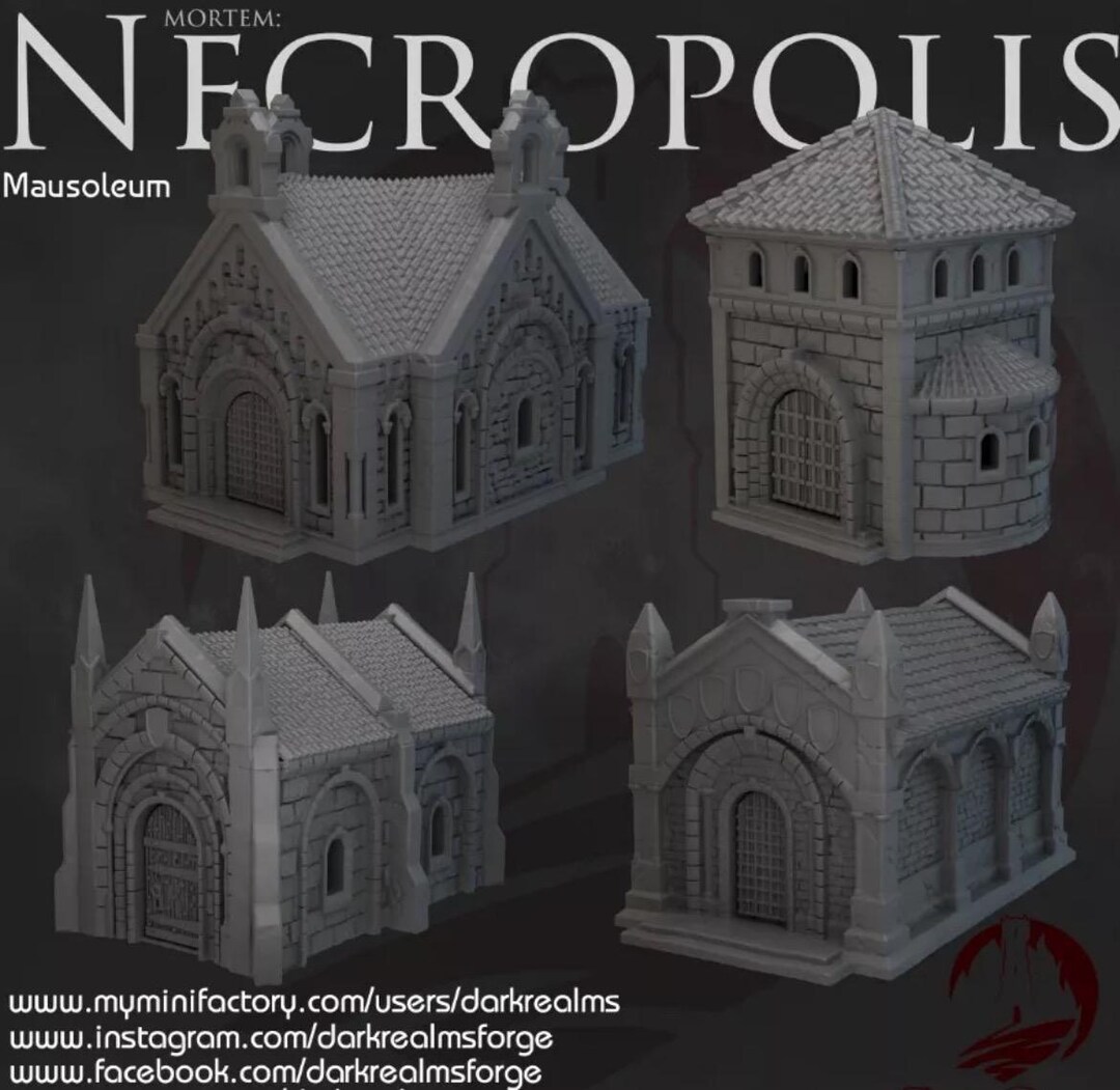 Dark Realms Necropolis Mausoleum Set | 3d-printed 28-32mm Gothic ...