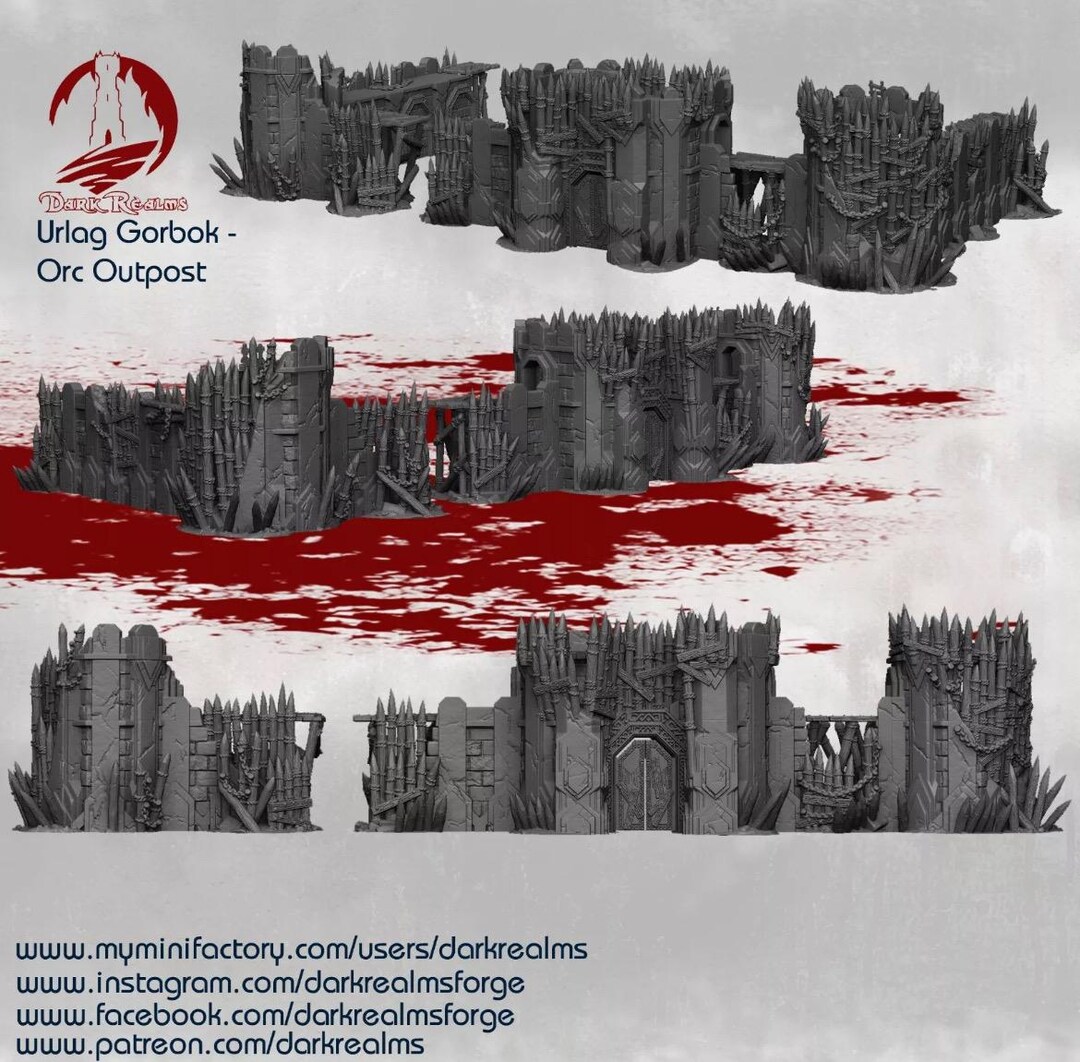 Dark Realms Urlag Gorbok Orc Outpost 3d-printed 28-32mm Fantasy Terrain ...