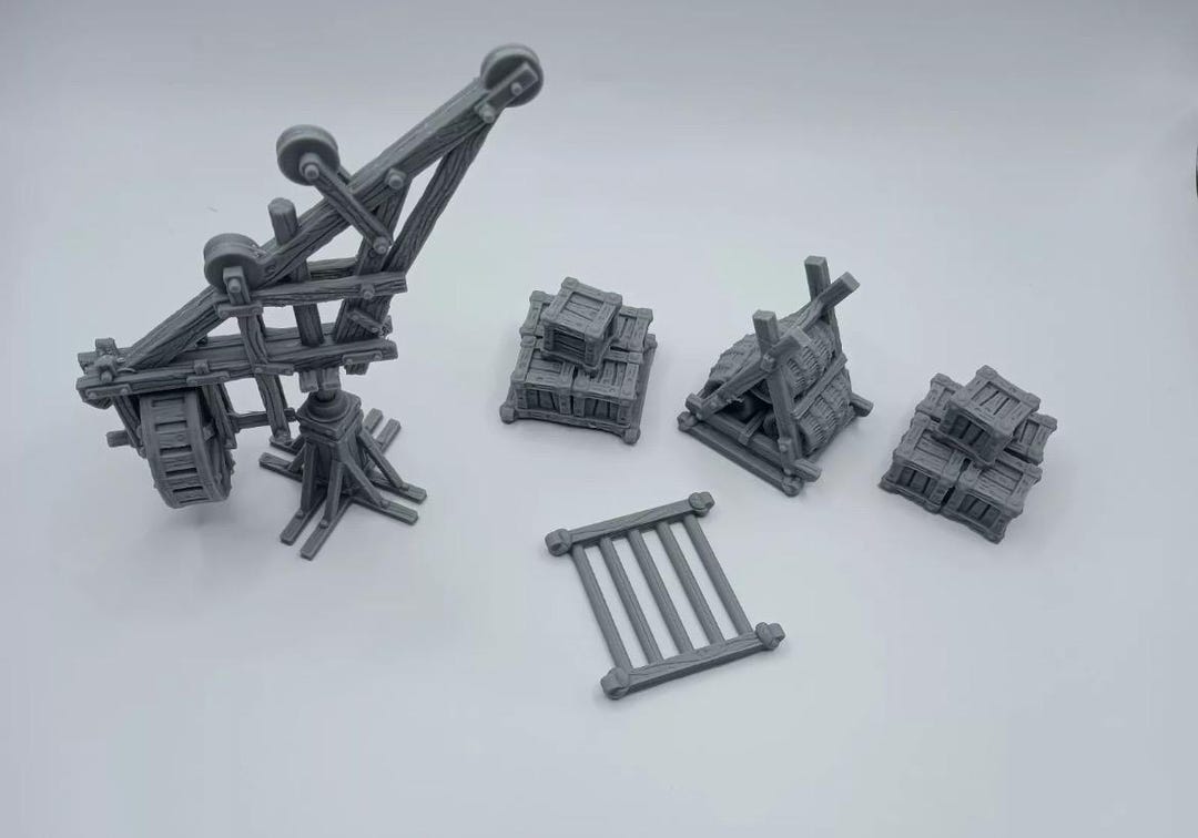 Dock Crane and Cargo Prop Set (5pcs) | 28mm/32mm 3d-printed RPG ...