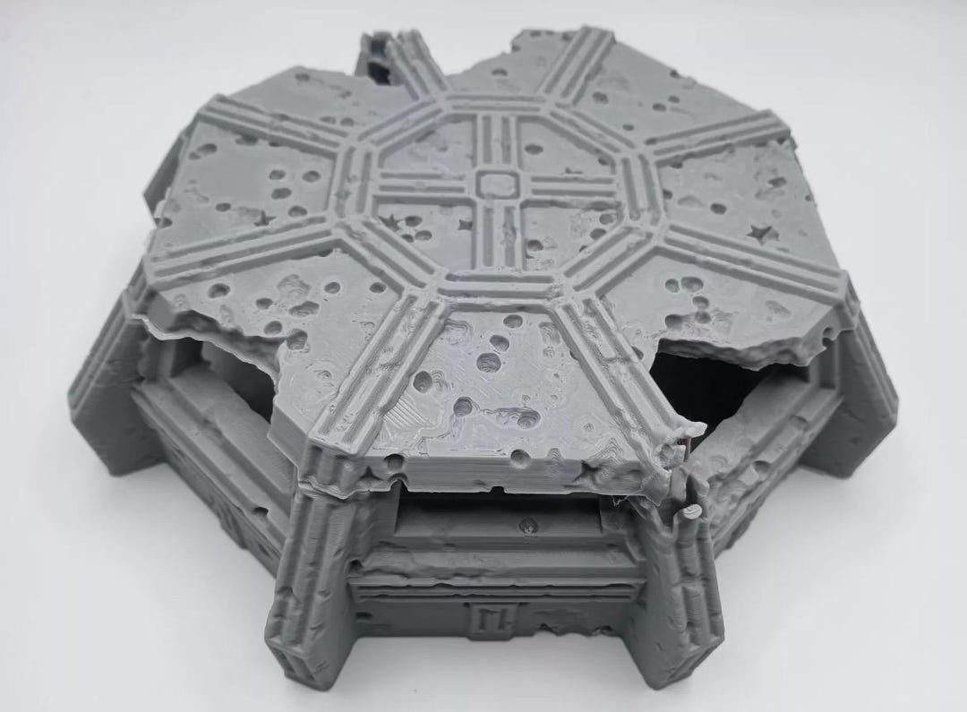 Battlefield Concrete Bunker #1 - Ruined | 28mm/32mm 3d-printed RPG ...