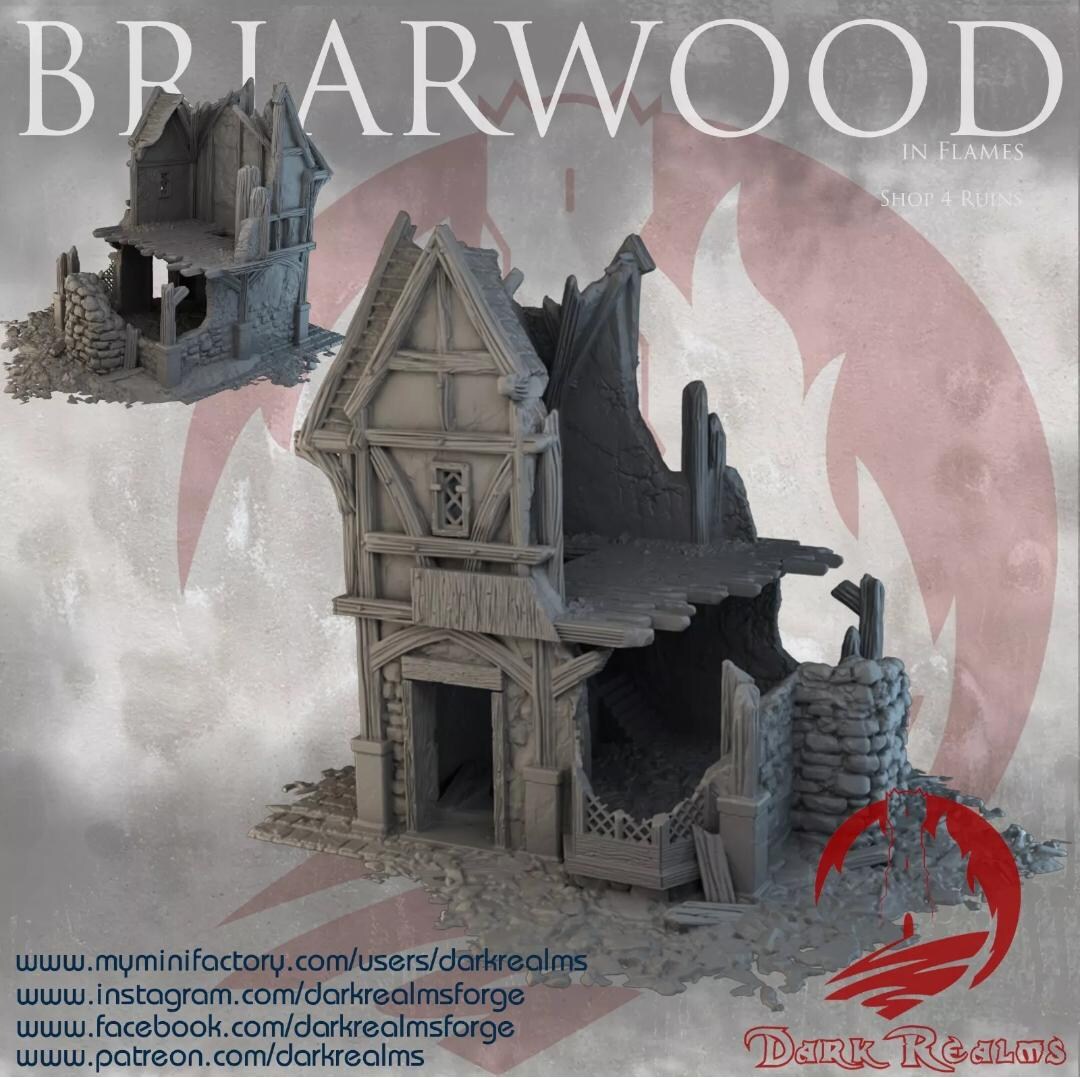 Dark Realms Briarwood Shop Ruin Set (1 Through 4) | 3d-printed Terrain ...