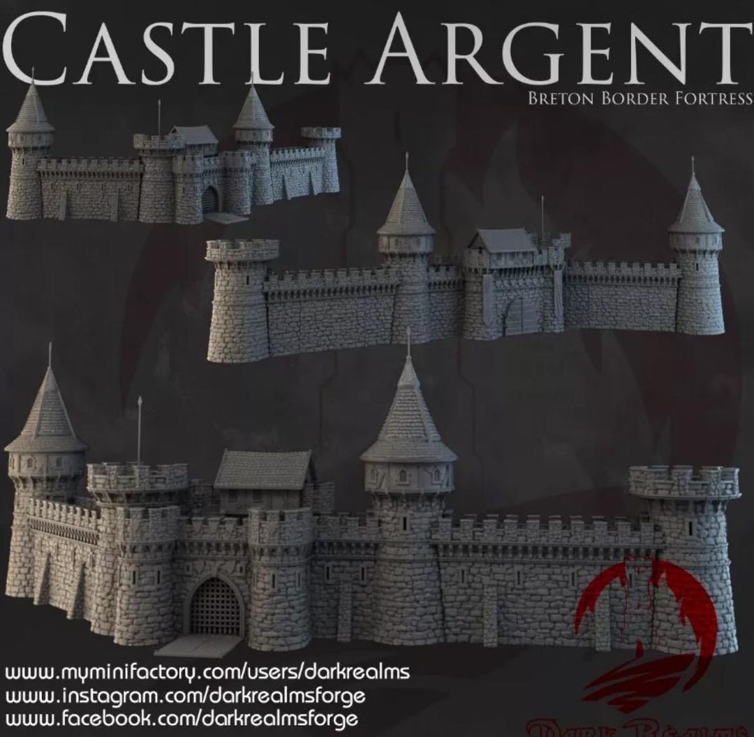 Dark Realms Castle Argent Border Fortress | 3d-printed Terrain for 28 ...