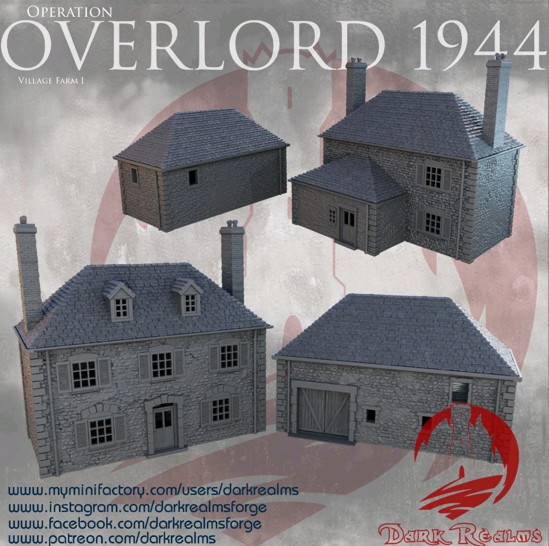Dark Realms Overlord Farmhouse and Barn 1 | 3d-printed Terrain for 28 ...