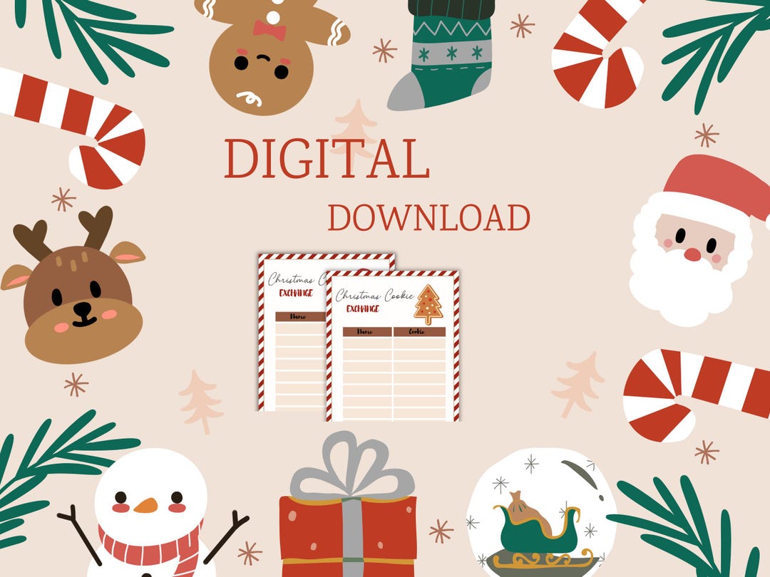 Printable Cookie Exchange Sign-up Sheet - Holiday Party Organizer ...