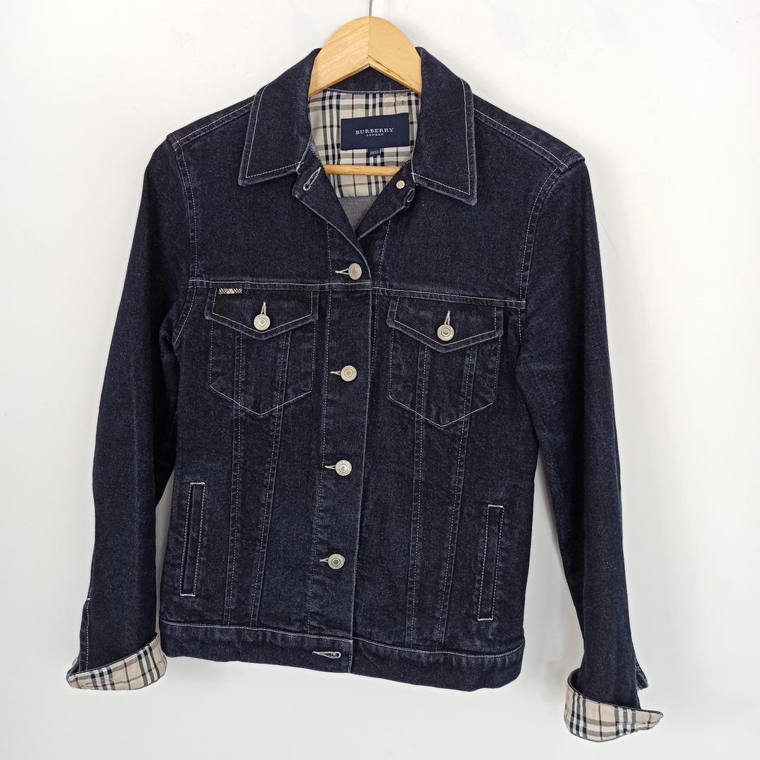 BURBERRY Denim Jacket With Classic Fabric Inserts Size M - Etsy