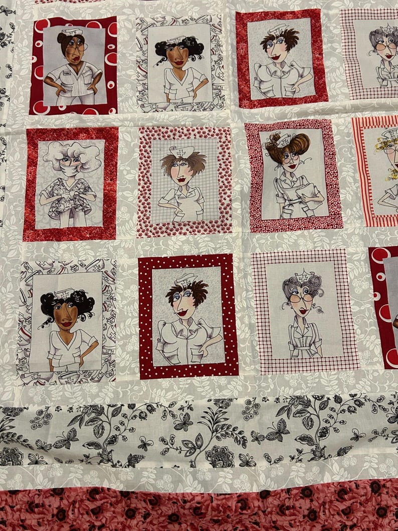 Nurse Quilt Patchwork Quilt Topper - Etsy