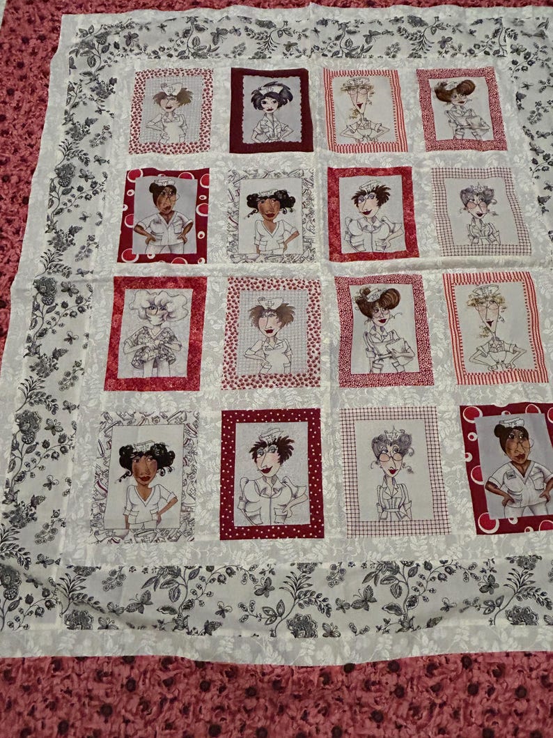 Nurse Quilt Patchwork Quilt Topper - Etsy