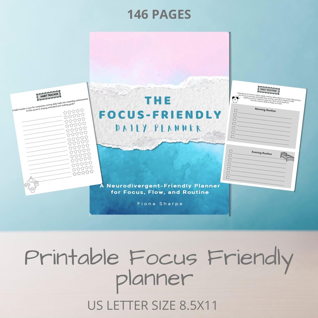 Focus Friendly Daily Planner Printable, Focus & Productivity (digital ...