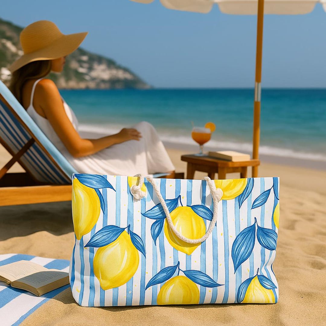 Coastal Weekender Bag, Personalized Beach Bag, Spacious Beach Tote, Fun ...