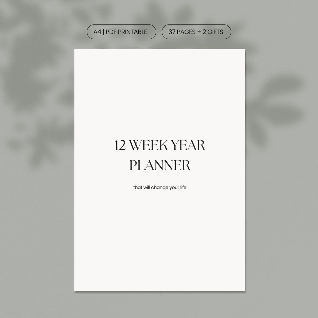12 Week Year Printable Planner | PDF | Goal Worksheet | Tracker ...