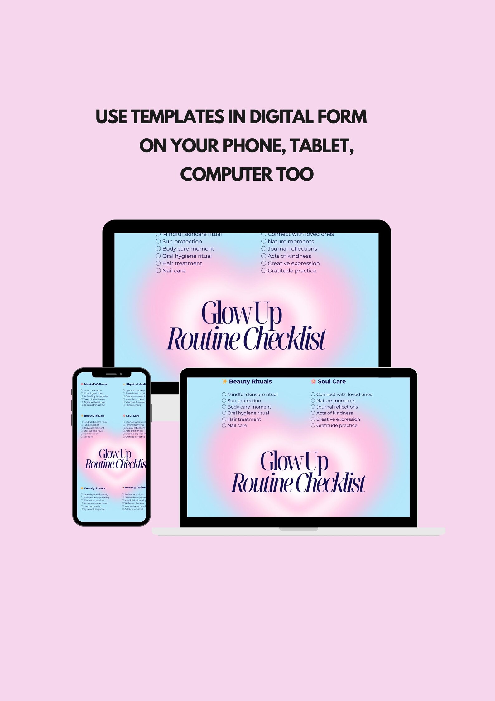 Glow up Checklist, Aura Poster, Self Care, Y2K Room Decor, Trendy Wall ...