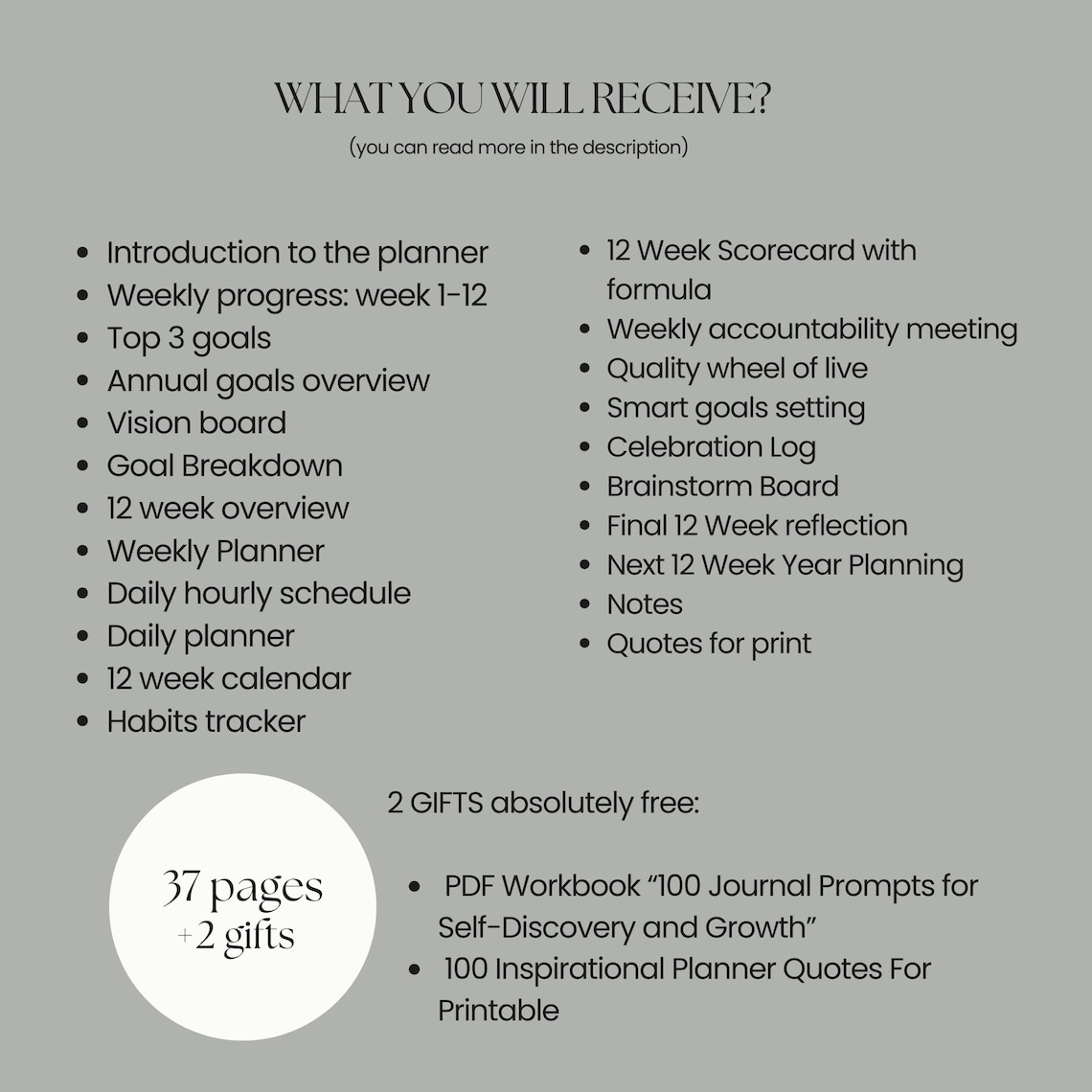 12 Week Year Printable Planner | PDF | Goal Worksheet | Tracker ...