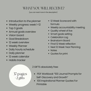 12 Week Year Printable Planner | PDF | Goal Worksheet | Tracker ...