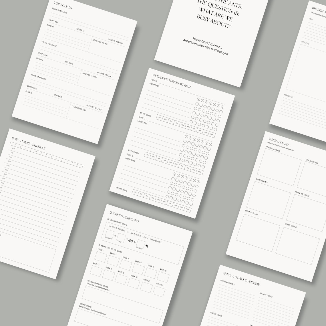 12 Week Year Printable Planner | PDF | Goal Worksheet | Tracker ...
