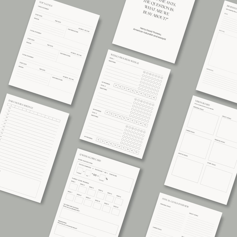 12 Week Year Printable Planner | PDF | Goal Worksheet | Tracker ...