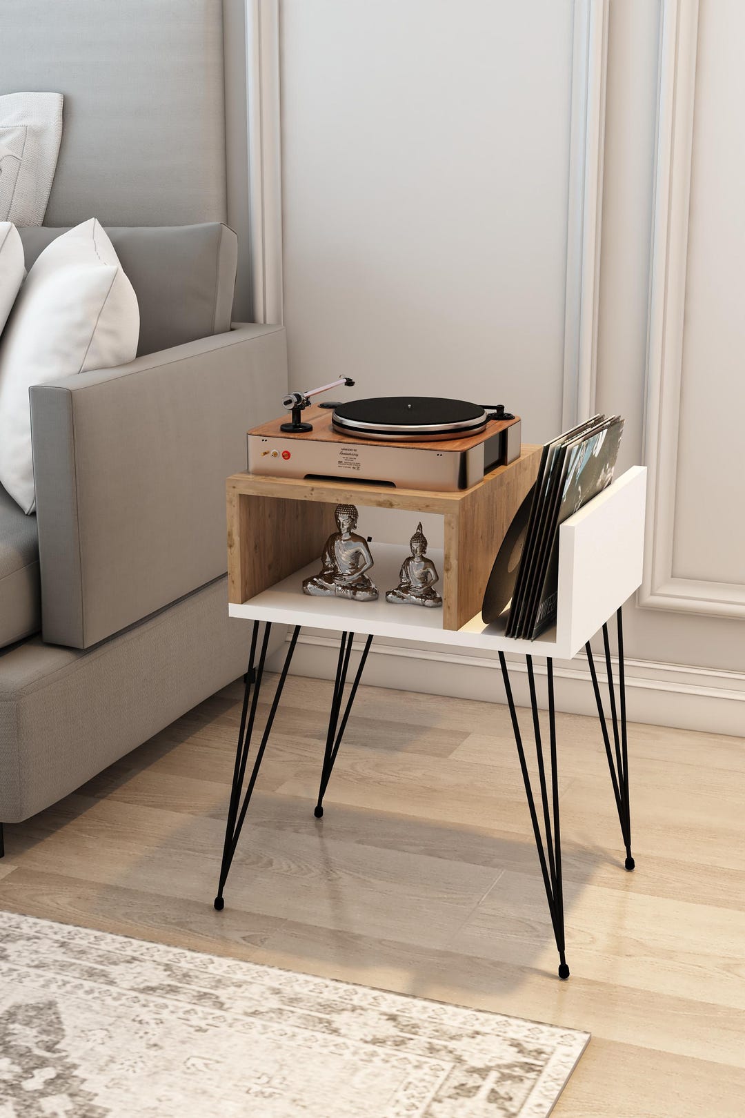 Begonia Metal Leg Coffee Table Record Player Stand Gramophone Stand ...