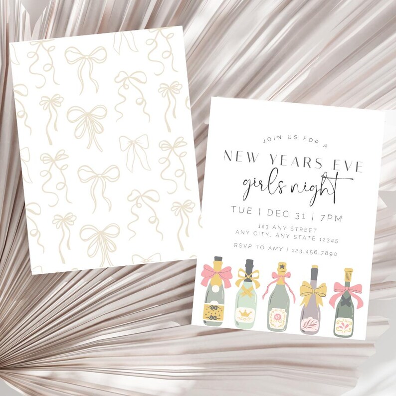 NYE Girls Night Invitation | New Years Eve, Editable Christmas Party ...