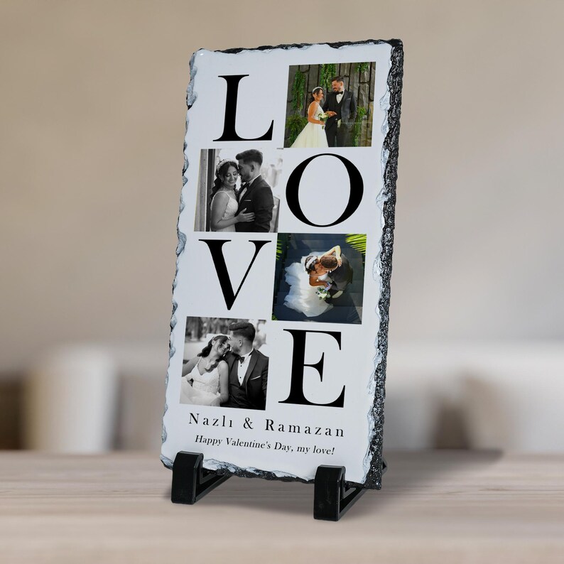 Personalized Photo Rock Slate, Custom Couples Keepsake, Valentine's ...
