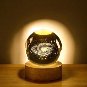 Solar System Night Light, 3D Printed Planet Lamp, Crystal Ball Desk ...