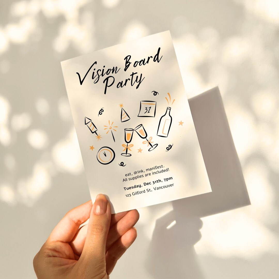 Vision Board Invitation 2025 Editable Manifestation Event Invite ...