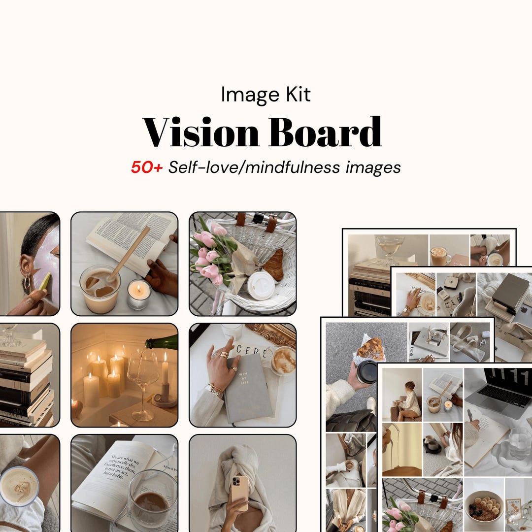 Vision Board Images Picture 2026 Self-love Mindfulness Aesthetic Goal ...