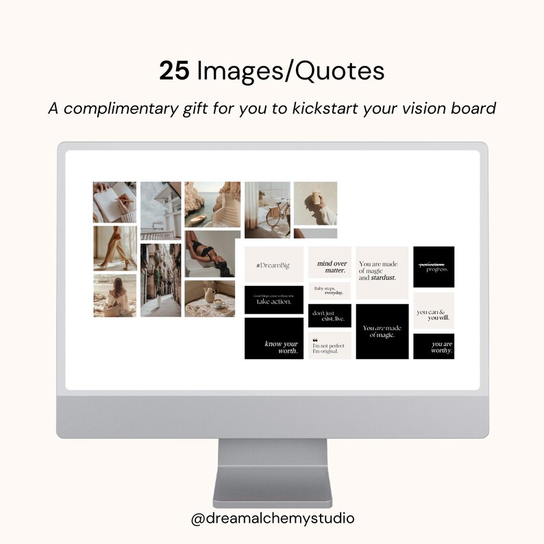 Vision Board Template Kit 2025 Aesthetic Dream Board Goal Setting ...