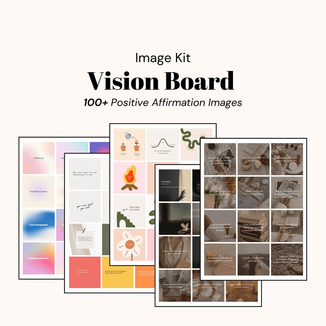 Vision Board Images 2025 Positive Affirmations Digital Printable Image ...