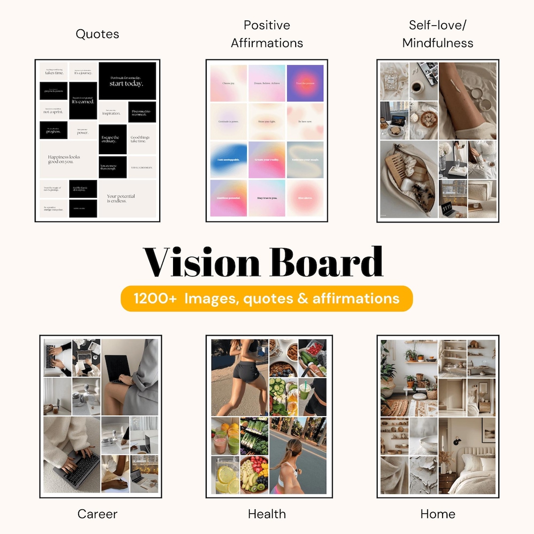 2026 Vision Board Ultimate Bundle 1200+ Affirmations Quotes Mindfulness ...
