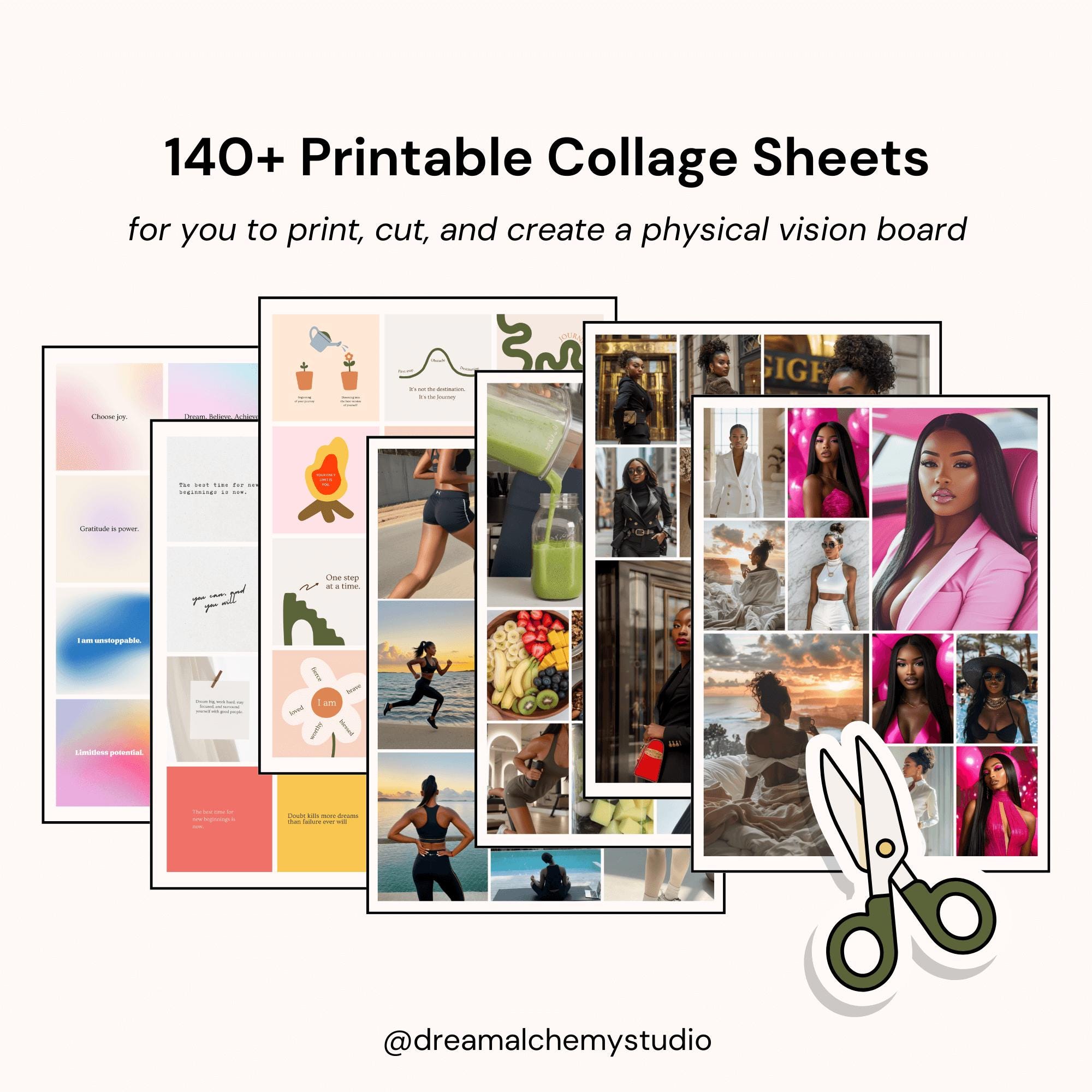 Black Girl Vision Board Images Bundle 1400+ Affirmations for Black ...