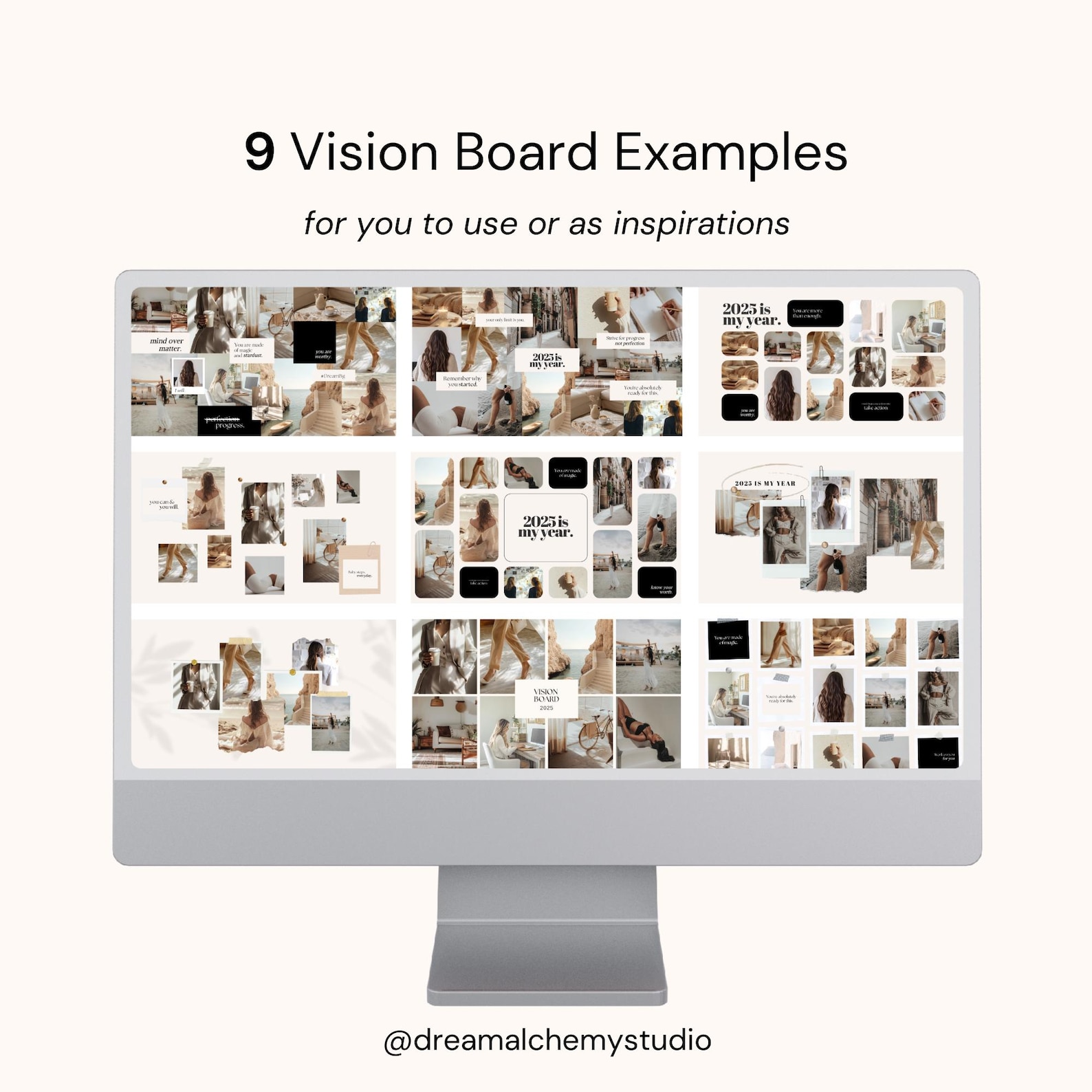 Vision Board Template Kit 2026 Aesthetic Dream Board Goal Setting ...