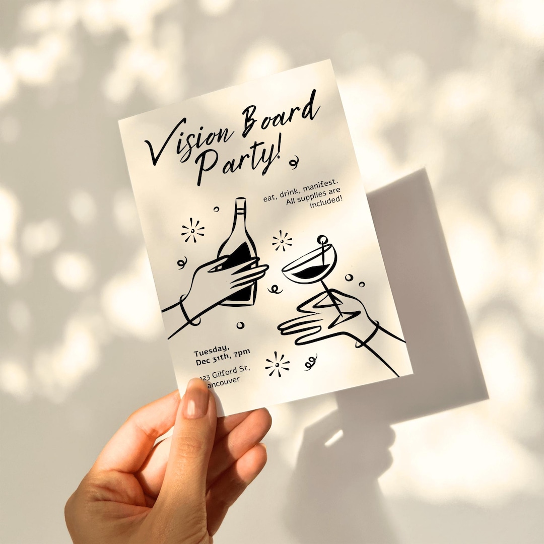 Vision Board Party Invitation Template 2025 Manifestation Party ...