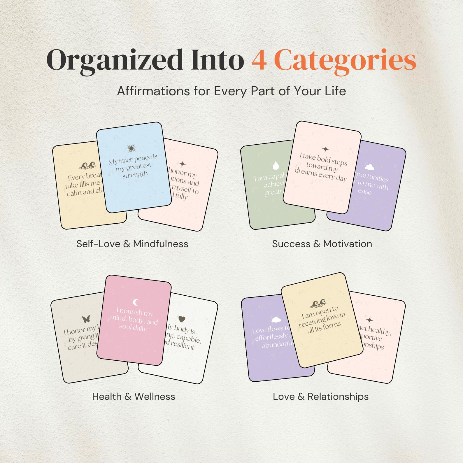 Pastel Positive Affirmation Cards Printable & Canva Template Daily ...