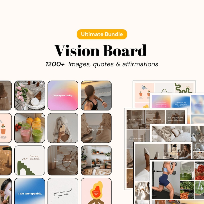 2026 Vision Board Ultimate Bundle 1200+ Affirmations Quotes Mindfulness ...