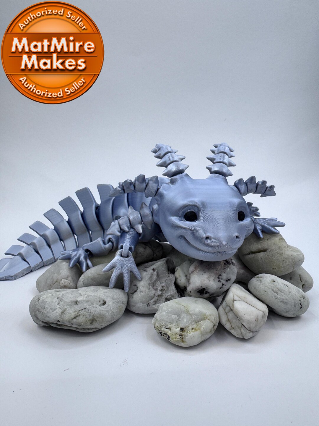 3d-printed Silver Axolotl: Unique Decor for Exotic Pet Enthusiasts and ...