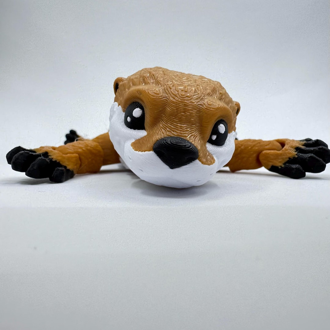 Otter 3D Printed Articulated Figure - River Otters - Mama and Baby ...