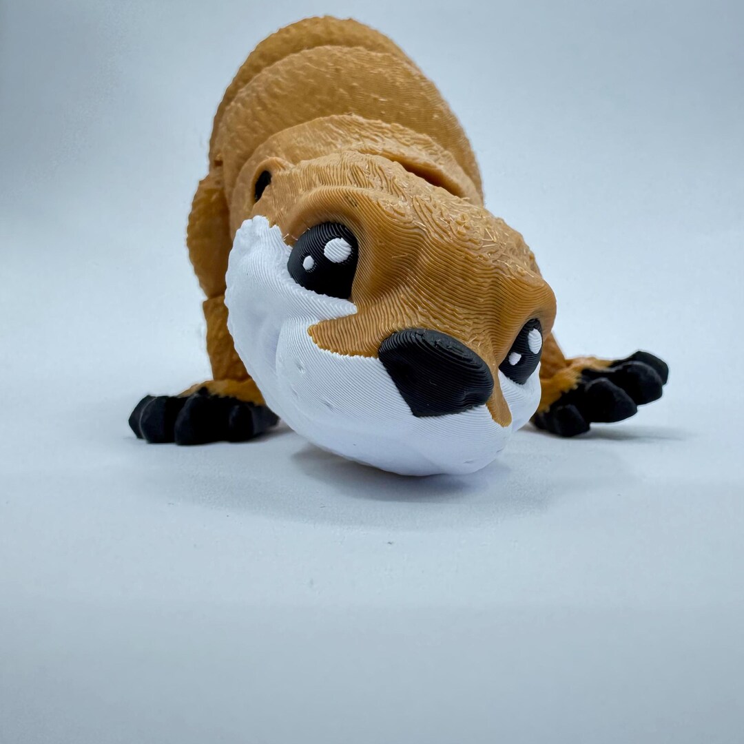3D Printed Interactive Otter Desk Toy - Fully Movable Fidget Figurine ...