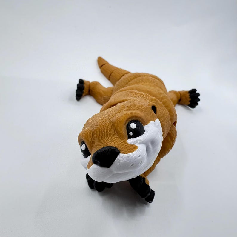 3D Printed Interactive Otter Desk Toy - Fully Movable Fidget Figurine ...