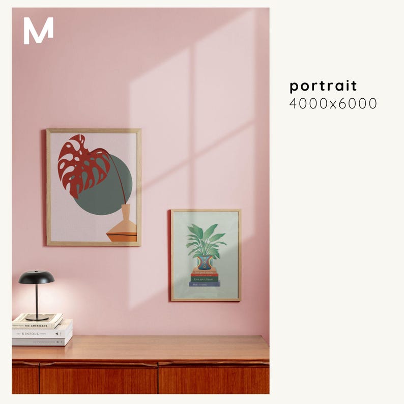 Modern Vertical Frames Mockup PSD File - Stylish Interior Wall Frames ...