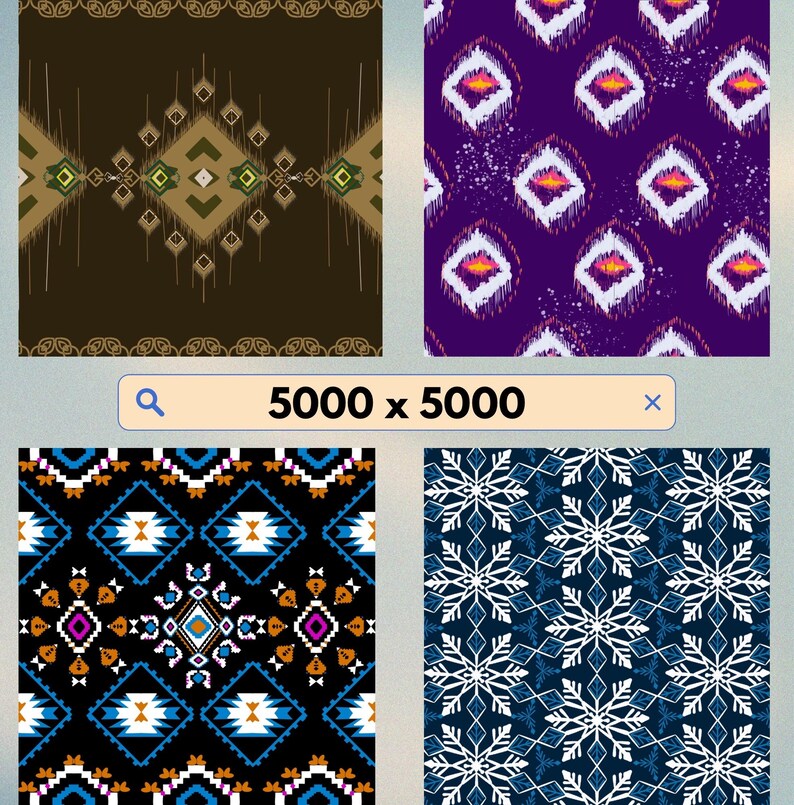 Ikat Seamless Pattern: Abstract Printable Scrapbook Paper (digital ...