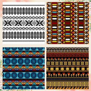 Ancient Egypt Fabric Patterns: Tribal Seamless Designs (digital ...